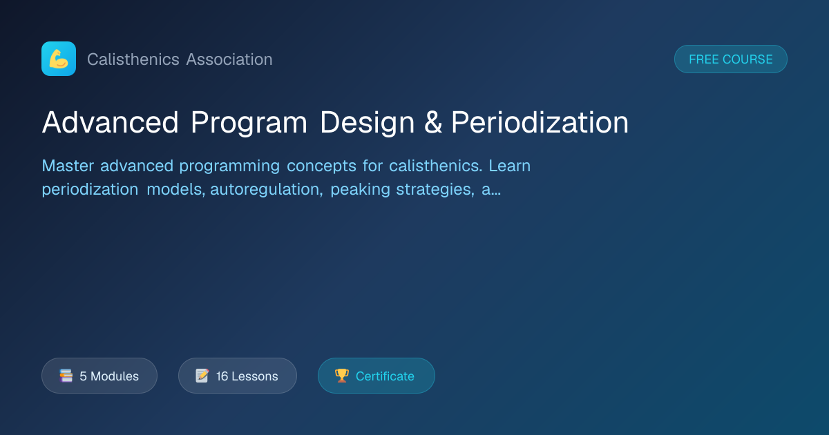 Advanced Program Design & Periodization – Calisthenics Association